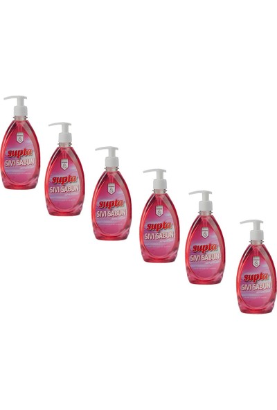 Supta 6 Adet 500 ml Nemlendiricili Sıvı Sabun Supta 6 Adet 500 ml Nemlendiricili Sıvı Sabun