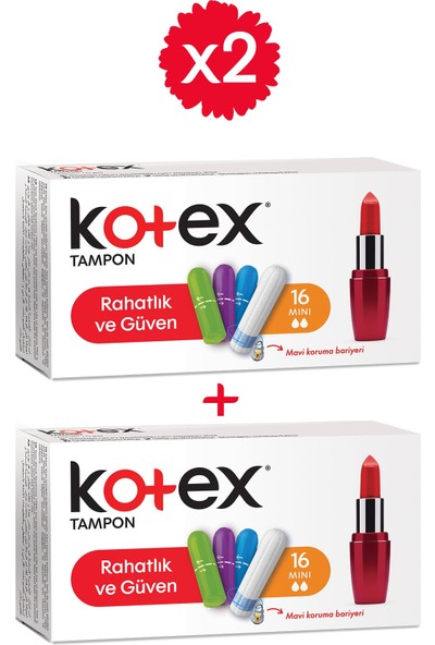 Kotex Tampon - Mini 16'lı 2 Adet Kotex Tampon - Mini 16'lı 2 Adet