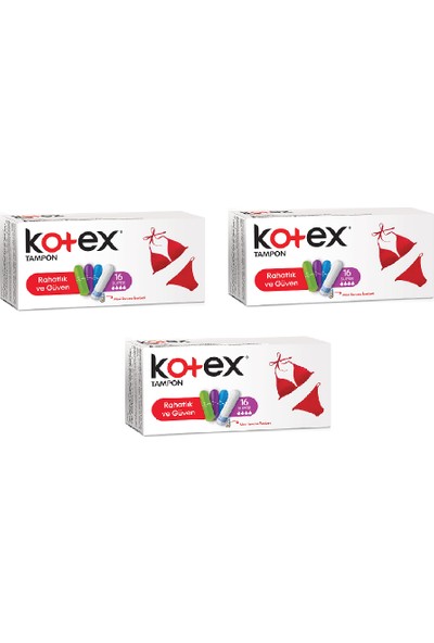 Kotex Tampon - Süper 16'lı 3 Adet Kotex Tampon - Süper 16'lı 3 Adet