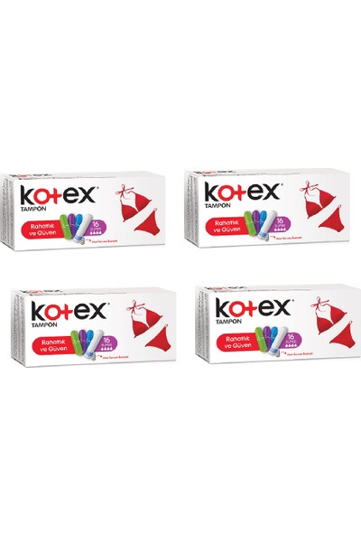Kotex Tampon - Süper 16'lı 4 Adet Kotex Tampon - Süper 16'lı 4 Adet