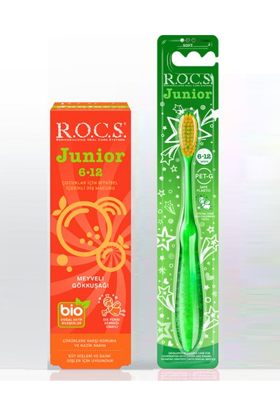 Rocs Junior Meyveli Gökkuşağı Diş Macunu ve Diş Fırçası Seti Rocs Junior Meyveli Gökkuşağı Diş Macunu ve Diş Fırçası Seti