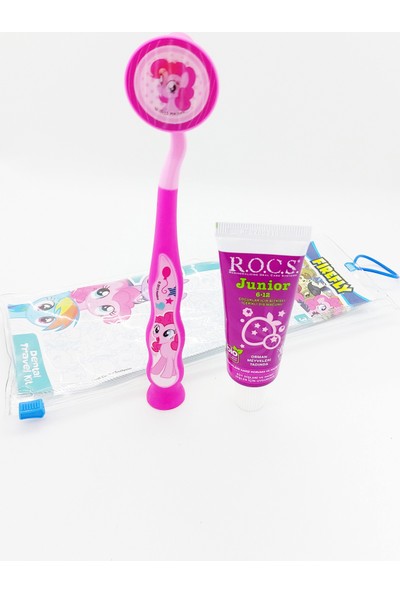 Rocs Junior Diş Macunu ve My Little Pony Diş Fırçası Çantalı Seyahat Seti - Pembe Rocs Junior Diş Macunu ve My Little Pony Diş Fırçası Çantalı Seyahat Seti - Pembe