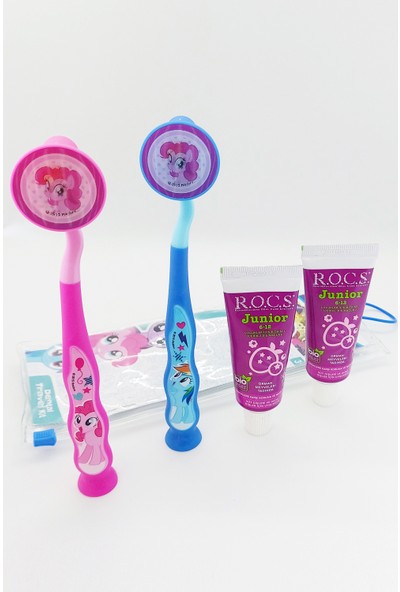 Rocs Junior Diş Macunu ve My Little Pony Diş Fırçası Çantalı Seyahat Seti – 2 Adet Rocs Junior Diş Macunu ve My Little Pony Diş Fırçası Çantalı Seyahat Seti – 2 Adet