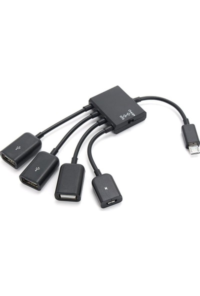 Ars Micro USB 4 In 1 Şarj Kablosu Otg USB 2.0 Hub