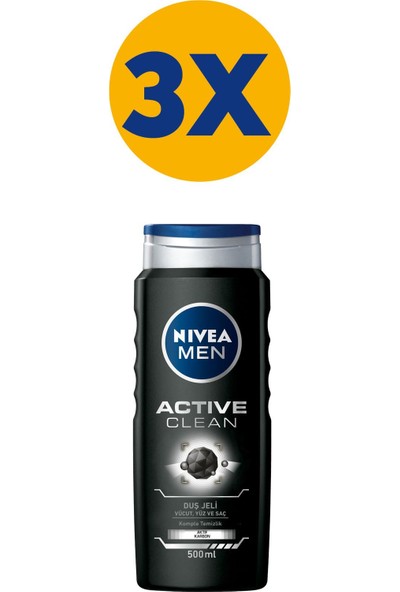 Nivea Nbc Duş Actıve Clean 500 ml x 3 Nivea Nbc Duş Actıve Clean 500 ml x 3