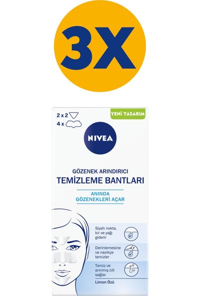 Nıvea Siyah Nokta & T - Bölgesi Bantlar x 3 Nıvea Siyah Nokta & T - Bölgesi Bantlar x 3