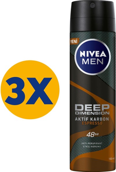 Nıvea Erkek Sprey Deodorant Ekspresso 150 ml 3'lü