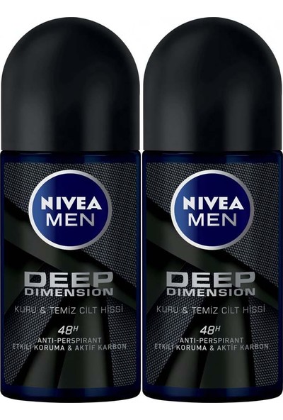 Nivea Men Deep Dımensıon Roll On Deodorant Erkek 50ml 2'li Avantaj Paketi Nivea Men Deep Dımensıon Roll On Deodorant Erkek 50ml 2'li Avantaj Paketi