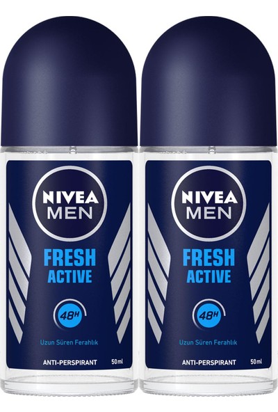 Nıvea Men Fresh Active Erkek Deodorant Roll-On 50 ml 2'li Nıvea Men Fresh Active Erkek Deodorant Roll-On 50 ml 2'li