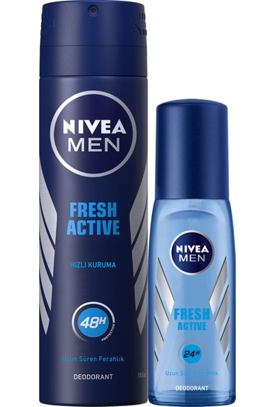 Nivea Pump Sprey Fresh Erkek + Nivea Erkek Sprey Deodorant 150 mlwhıte