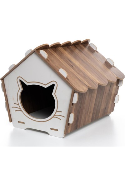 Lavista Ahşap Kedi Köpek Evi Minderli