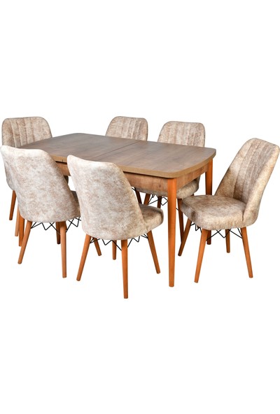 Efe Gold Kelebek Açılır 6 Kişilik Yemek Masası