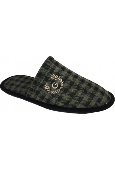 Okanmed HLM01 Erkek Kışlık Ev İçi Terliği Kareli Kışlık Ev Terliği