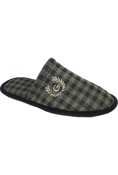 Okanmed HLM01 Erkek Kışlık Ev İçi Terliği Kareli Kışlık Ev Terliği