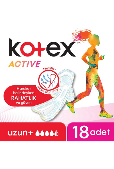 Kotex Active Uzun Ped 18'li Kotex Active Uzun Ped 18'li