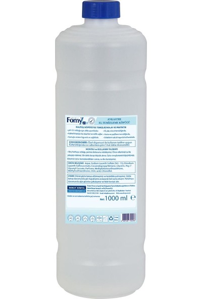 Fomy El Temizlik Köpüğü Ankastre 1000 ml Fomy El Temizlik Köpüğü Ankastre 1000 ml