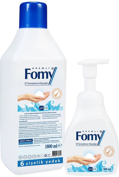 Fomy El Temizlik Köpüğü Seti 300+1800 ml Fomy El Temizlik Köpüğü Seti 300+1800 ml