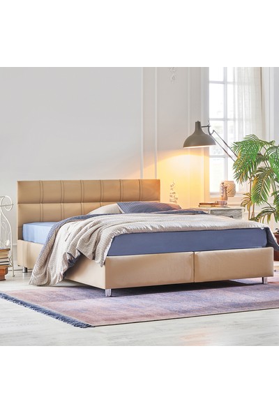 Yataş Bedding Somni - Deep Baza Başlık Seti Çift Kişilik - 180X200 Cm Deri - Sütlü Kahve Yataş Bedding Somni - Deep Baza Başlık Seti Çift Kişilik - 180X200 Cm Deri - Sütlü Kahve