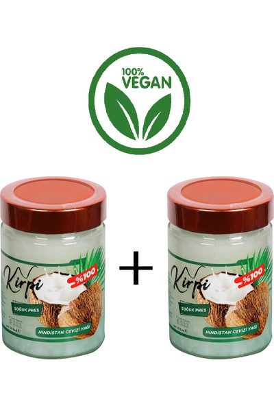 Kirpi Soğuk Pres Hindistan Cevizi Yağı 300 ml 2'li Kirpi Soğuk Pres Hindistan Cevizi Yağı 300 ml 2'li