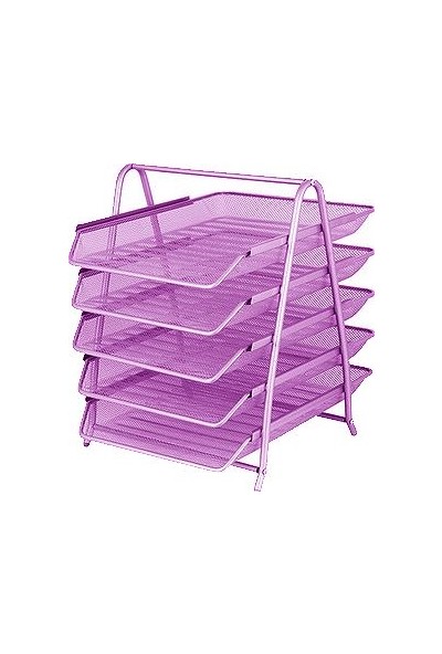 İnox File Evrak Rafı Pembe 5'li İnox File Evrak Rafı Pembe 5'li