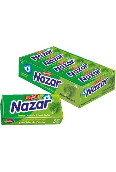 Nazar 5'li Nane Aromalı Sakız 20'li 7 gr