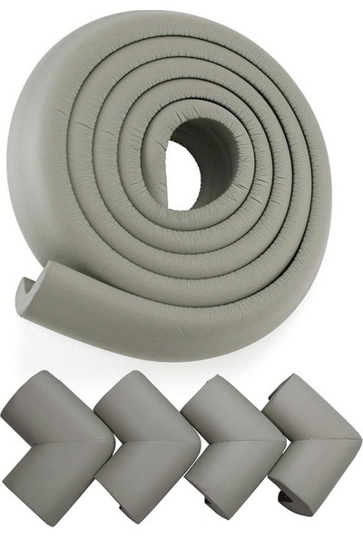 Agubugu Baby Jumbo Kauçuk 2 mt. Kenar ve 4 Adet Köşe Koruyucu - Gri