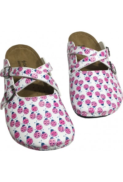 Odeys 2006 Uğur Böceği Desenli Kadın Sabo Terlik Kadın Günlük Şık Terlik