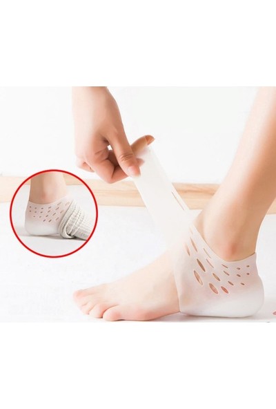 Yenimiyeni Gizli Topuk Boyu Yükseltici Silikon Çorap 4 cm