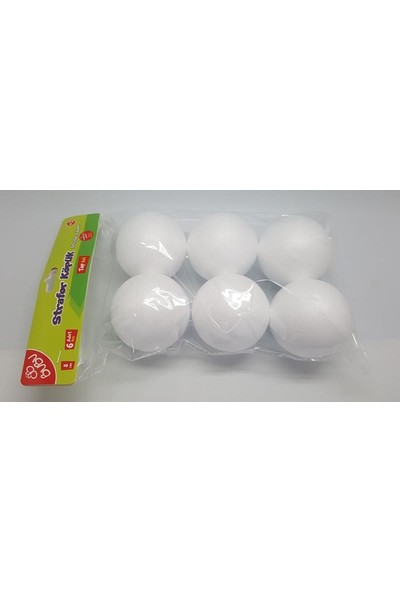 Bu-Bu Strafor Köpük Top 6lı 8 Cm.