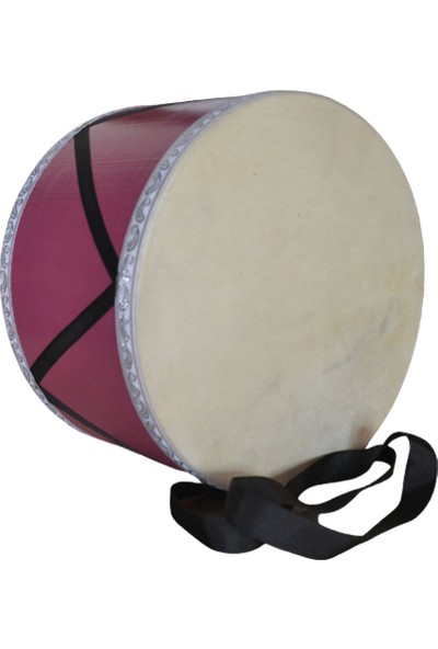 İmece Çocuk Davulu Pembe Renk Hayvan Derili 28-30 cm Tokmak+Çubuk
