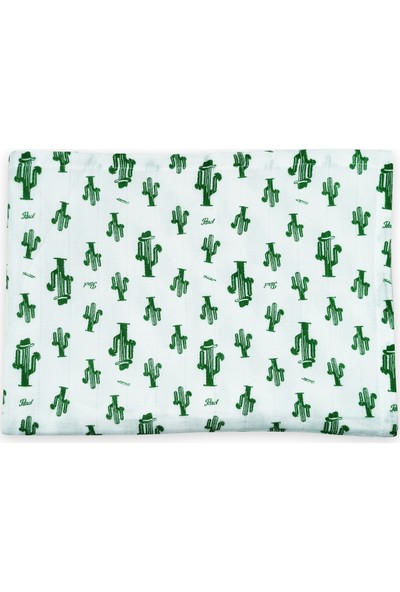 Ephemeris Pamuk 135 x 135 cm Müslin Bebek Örtüsü - Kaktüs Ephemeris Pamuk 135 x 135 cm Müslin Bebek Örtüsü - Kaktüs