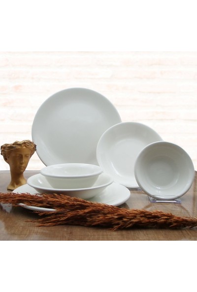 Arna 18 Parça 6 Kişilik Seramik Yemek Takımı -Taş Arna 18 Parça 6 Kişilik Seramik Yemek Takımı -Taş