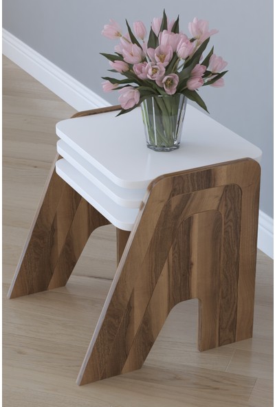 Kzy Trio Zigon Sehpa Beyaz Kzy Trio Zigon Sehpa Beyaz