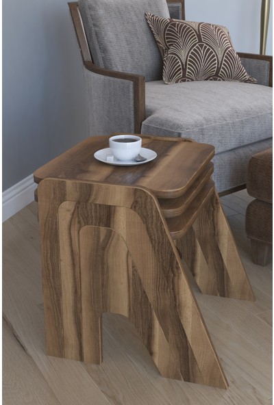 Kzy Trio Zigon Sehpa Ceviz