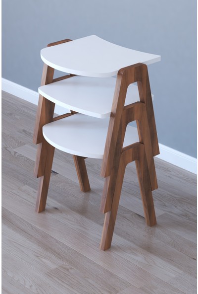 Kzy Doğa Zigon Sehpa Beyaz