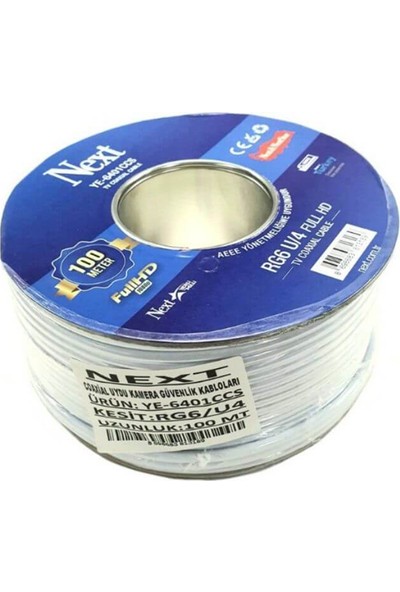 Next YE-6401 Ccs Rg6 U/4 100 mt Anten Kablosu
