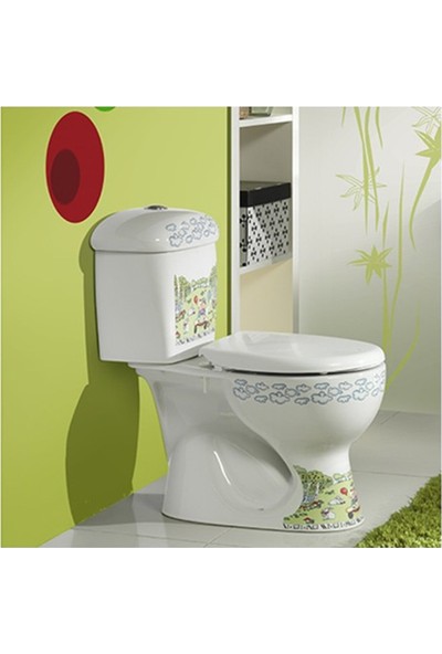 Turkuaz Yumurcak Tam Takım Çocuk Klozet