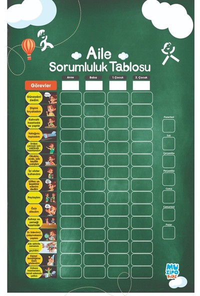 Muzipo Kids Aile Sorumluluk Tablosu