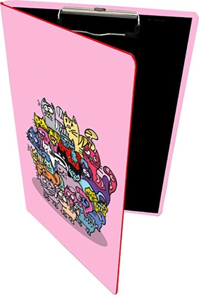 Paklon Pembe Kedicikler Kapaklı Sekreterlik Paklon Pembe Kedicikler Kapaklı Sekreterlik