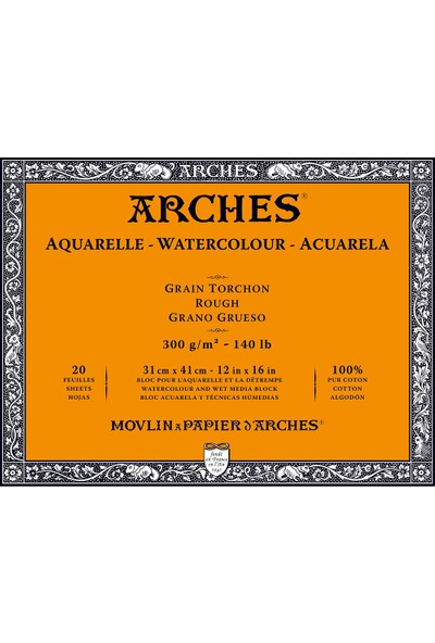 Arches Suluboya Defteri Blok Rough - Kalın Doku 300 gr 31 x 41 cm 20 Yaprak Arches Suluboya Defteri Blok Rough - Kalın Doku 300 gr 31 x 41 cm 20 Yaprak