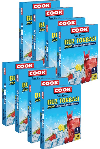 Cook Kendinden Kilitli Sistem Buz Torbası 7'li x 8 Paket