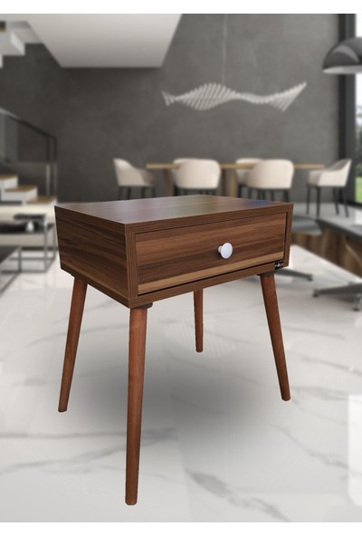 E-Decor Komodin Retro Ceviz Renk E-Decor Komodin Retro Ceviz Renk