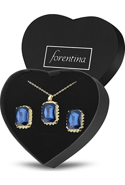 Forentina Altın Kaplama Kare Tasarım Kolye Küpe Set Forentina Altın Kaplama Kare Tasarım Kolye Küpe Set