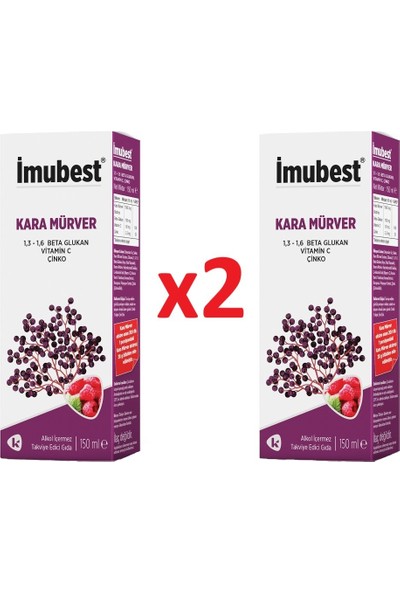 Imubest Beta Glukan Kara Mürver Şurup 2X150 ml Imubest Beta Glukan Kara Mürver Şurup 2X150 ml