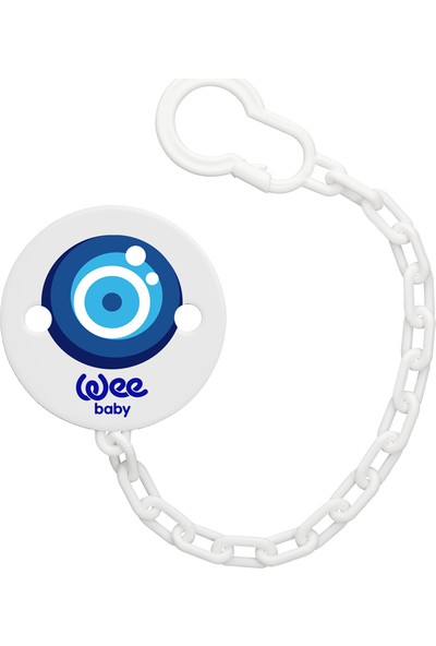 Wee Baby Desenli Emzik Askısı - Nazar Boncuğu Wee Baby Desenli Emzik Askısı - Nazar Boncuğu