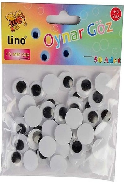 Lino Oynar Göz ,15 Mm Çap 50 Adet Siyah