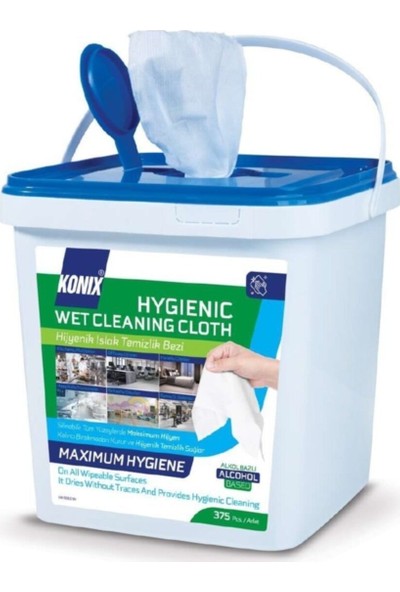 Konix Alkol Bazlı Hijyenik Islak Temizlik Bezi - 375'li Konix Alkol Bazlı Hijyenik Islak Temizlik Bezi - 375'li