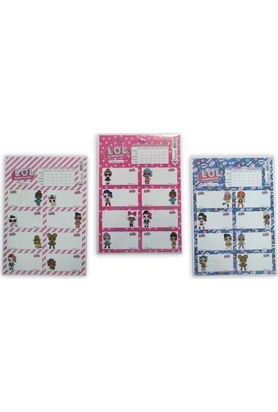 Keskin Color L.o.l. Ders Programlı Etiket 3'lü Keskin Color L.o.l. Ders Programlı Etiket 3'lü