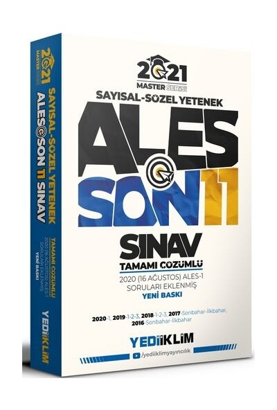 Yediiklim Yayınları Master Serisi Ales Son 11 Sınav Tamamı Çözümlü Çıkmış Sorular Yediiklim Yayınları Master Serisi Ales Son 11 Sınav Tamamı Çözümlü Çıkmış Sorular