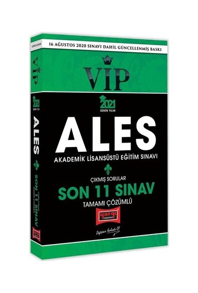 Yargı Yayınevi Ales Vıp Son 11 Sınav Tamamı Çözümlü Çıkmış Sorular